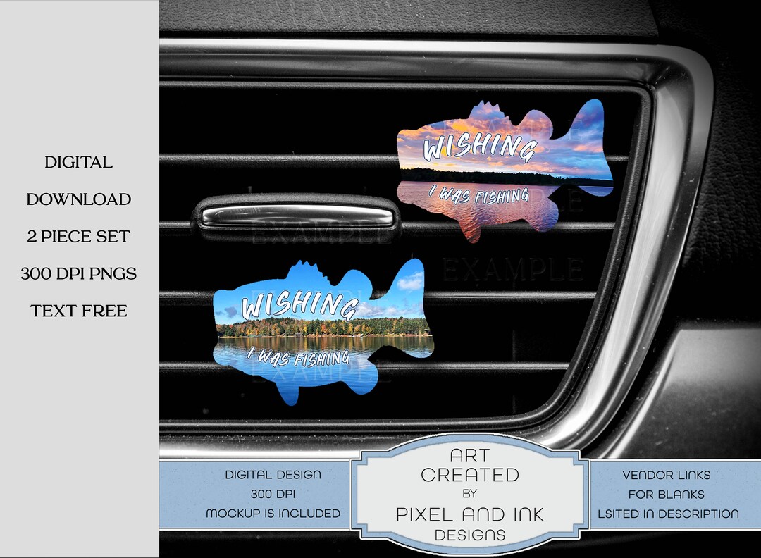 Digital Download, 2-piece Set, Fish Shape Design, for Car Vent, Air ...