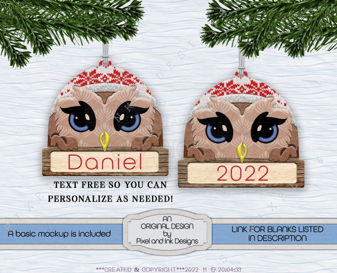 Digital Design Set Cute Owl Name Area Text Free You - Etsy