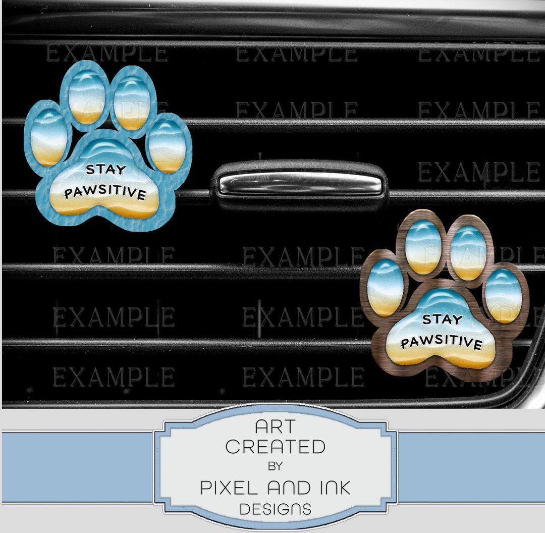 Digital Download, 2-piece Set, Paw Print Designs, Car Vent, Air ...