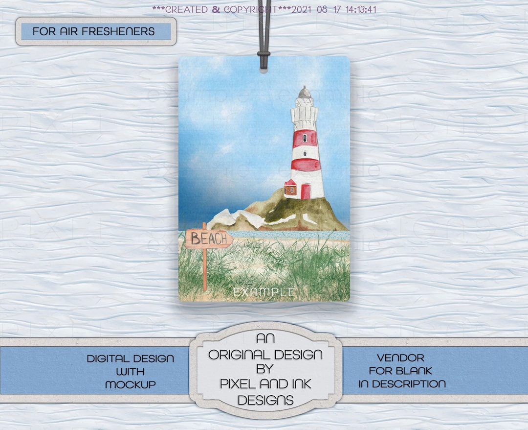 Digital Design, Lighthouse Design, Rectangle Shape, Car Freshie, Air ...