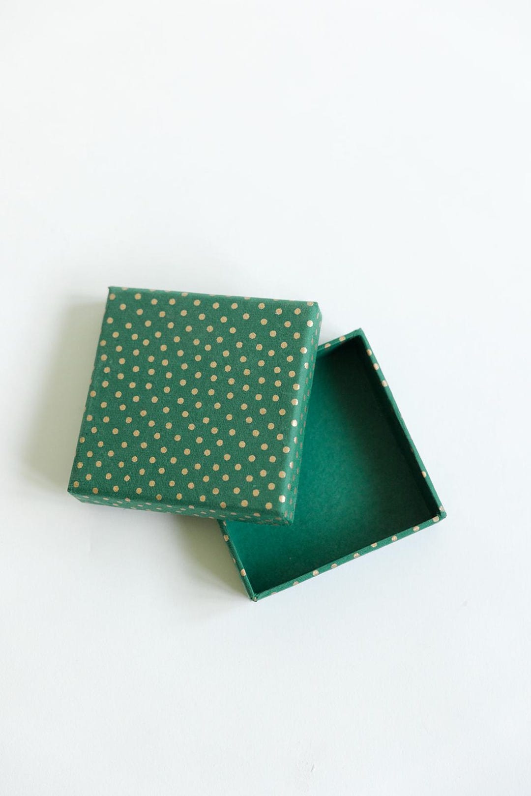 Green Gold Dots Favour Box Christmas Gift Box Handcrafted Green Gift ...