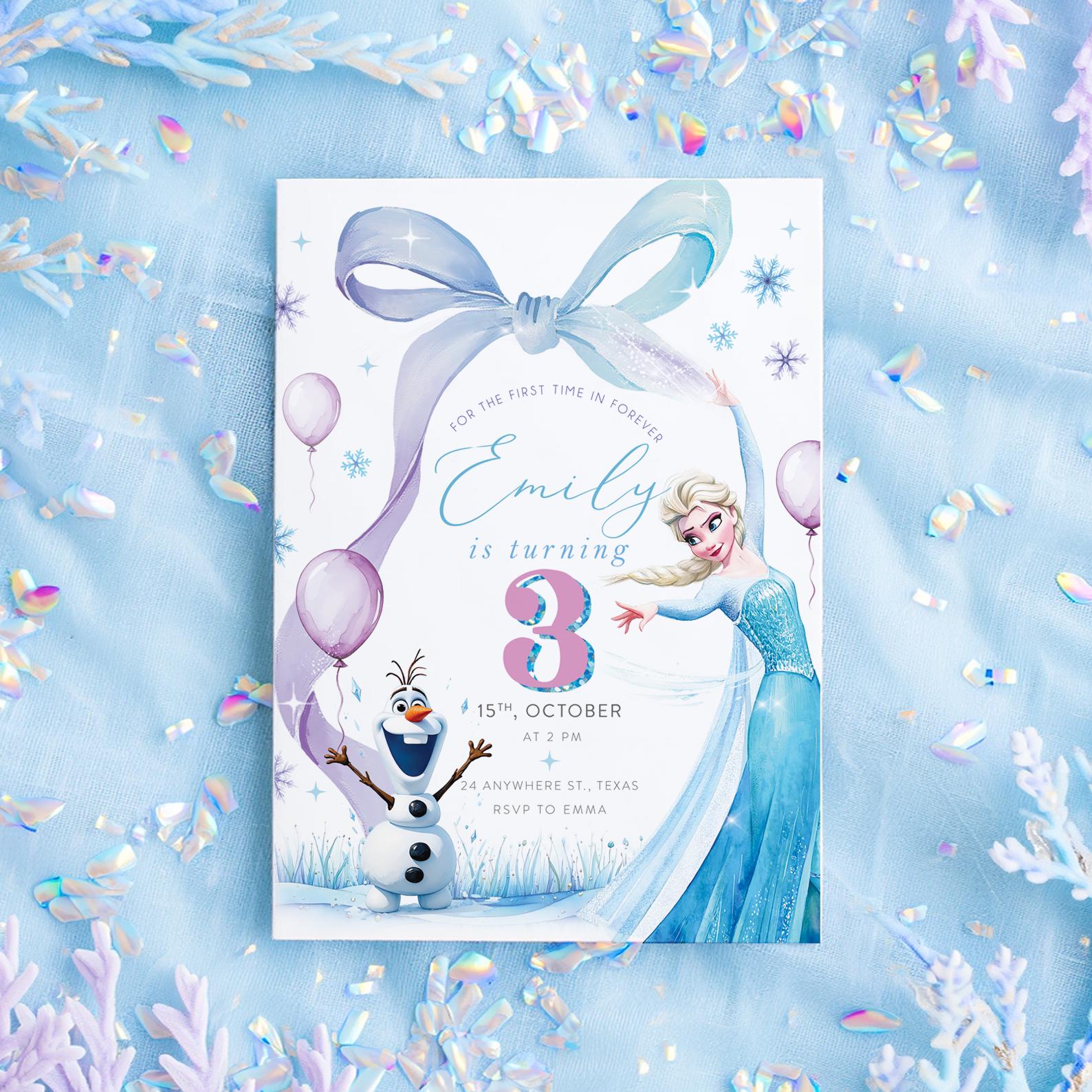 Frozen Birthday Invitation Bundle Girl, Frozen 3rd Birthday Bundle ...