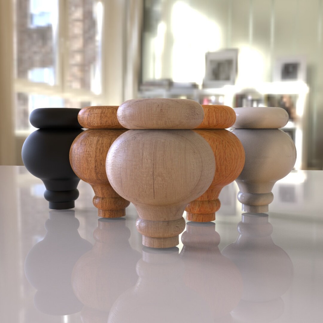 Modern Beech Wood Furniture Legs (4 Pcs) - 10cm DIY Sofa Cabinet Feet ...