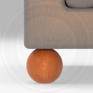 Mid Century Beech Wood Furniture Leg - 4 Ball Shaped Legs for Home ...
