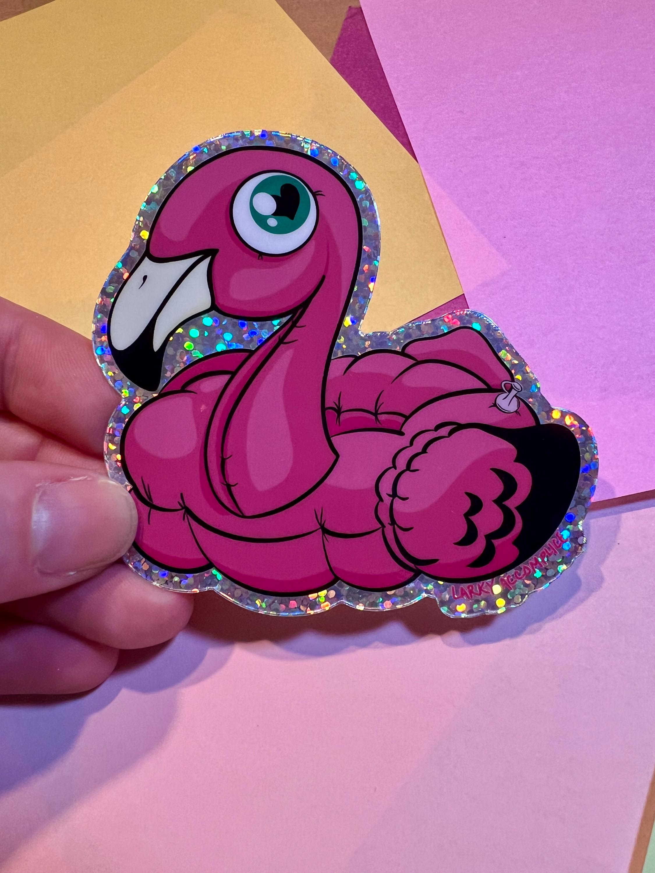 Pink Flamingo Pool Float Sticker - Etsy