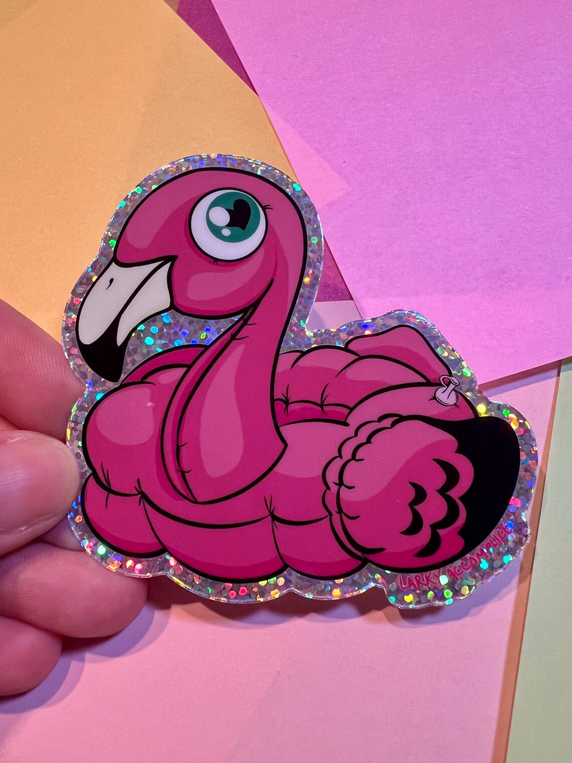 Pink Flamingo Pool Float Sticker - Etsy