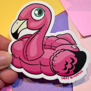 Pink Flamingo Pool Float Sticker - Etsy
