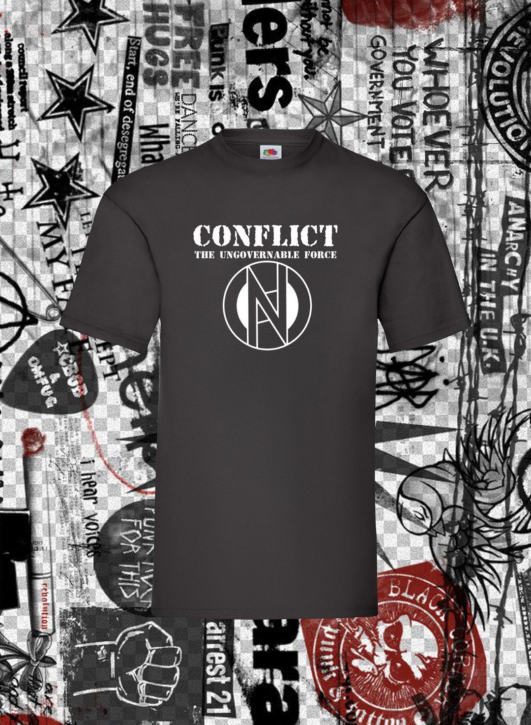 Conflict Punk Rock Design T-shirt, Retro Punx, Punk T-shirt,punk ...