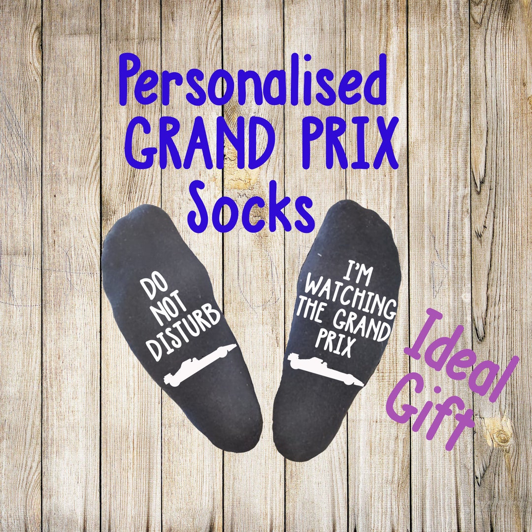 Personalised Cotton GRAND PRIX Socks, Novelty Gift Idea, Custom ...