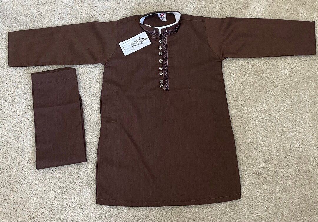 Pakistani Boys Kurta Pajama Set Chocolate Brown Salwar Kameez - Etsy