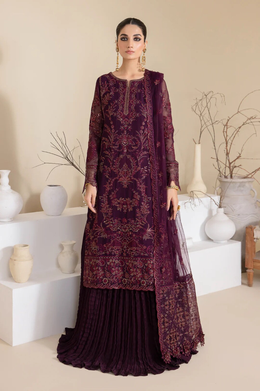 Pakistani Wedding Shalwar Kameez Original Iznik Designer Suit Indian ...