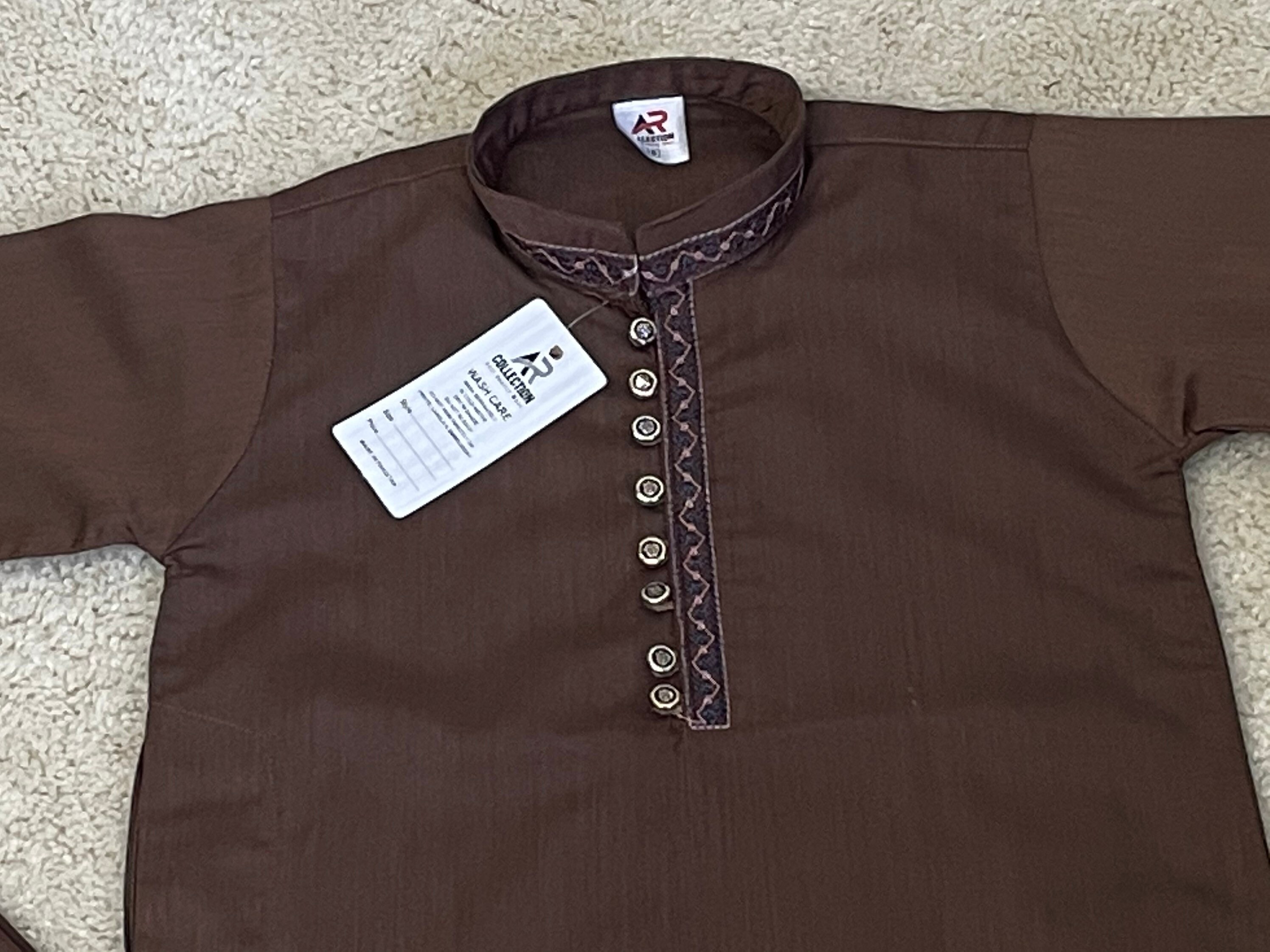 Pakistani Boys Kurta Pajama Set Chocolate Brown Salwar - Etsy