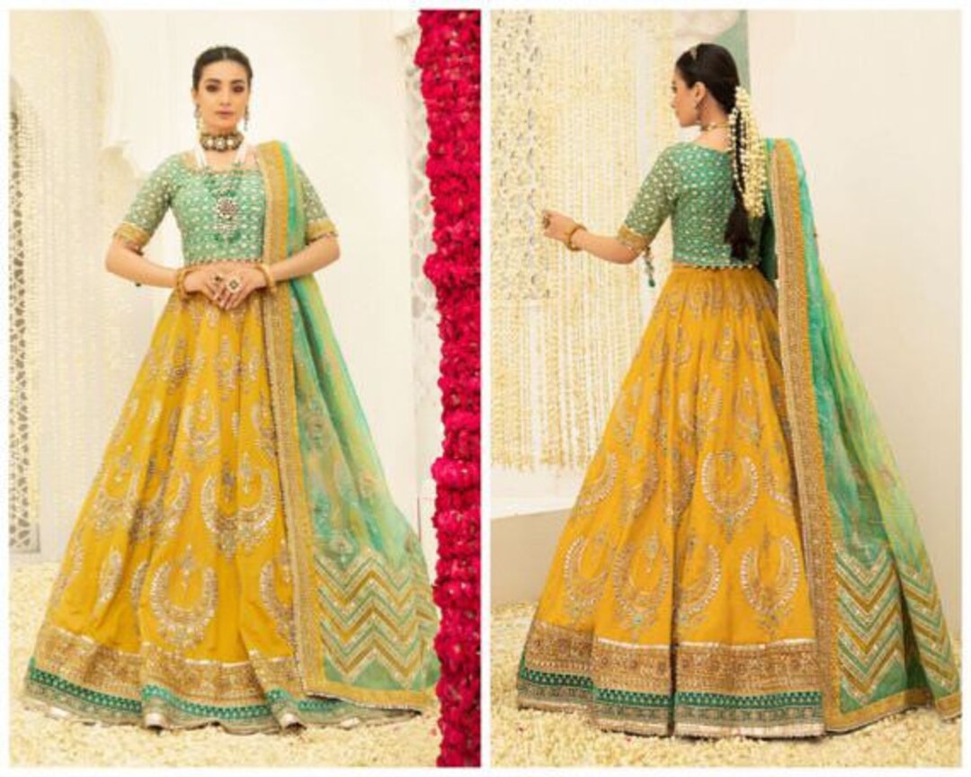 Pakistani Wedding Dress Mayoon Dress Pakistani Bridal Gown Indian ...