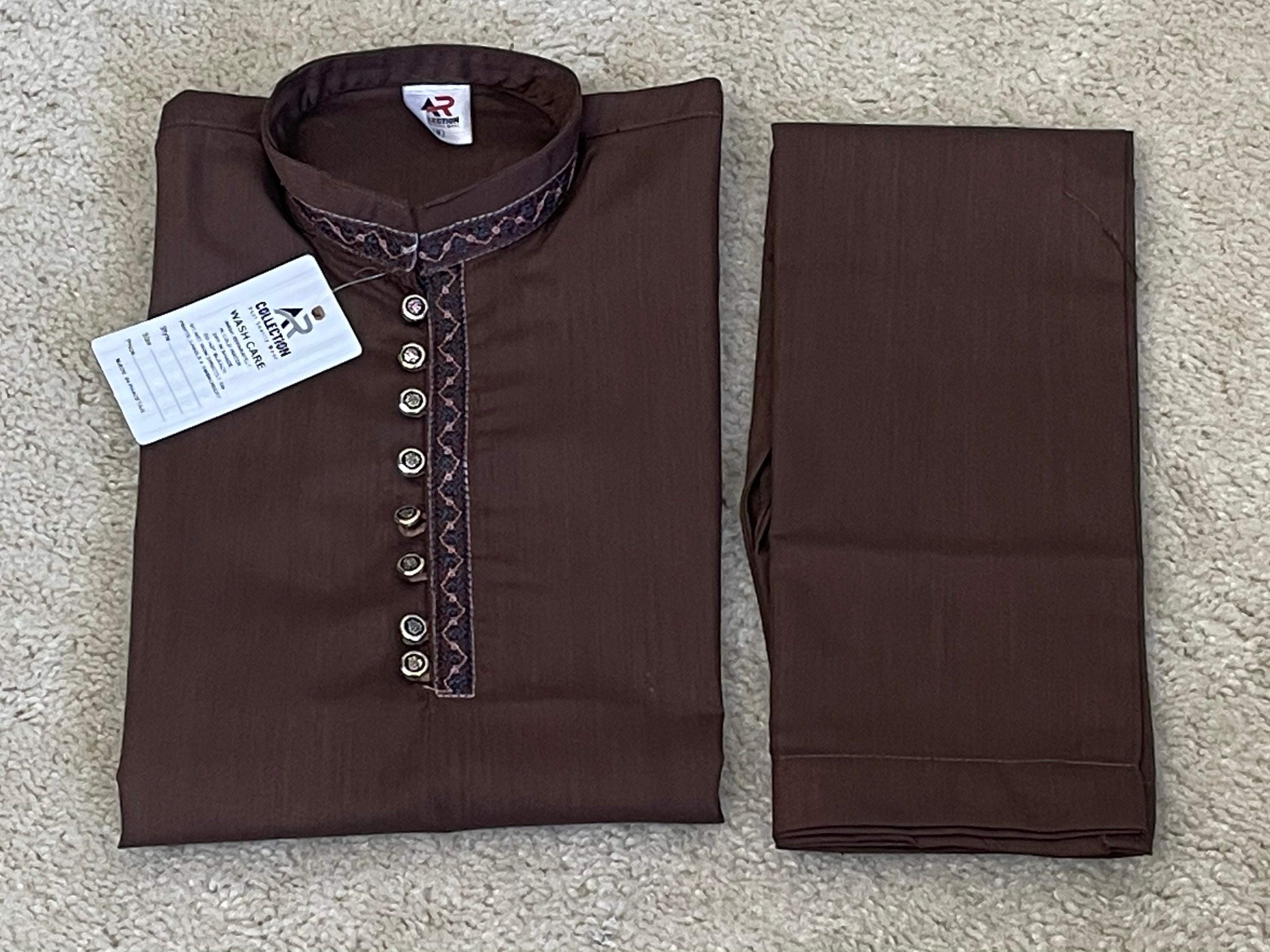 Pakistani Boys Kurta Pajama Set Chocolate Brown Salwar - Etsy