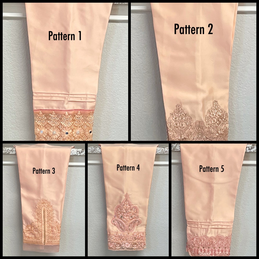 Embroidered Silk Pakistani Pants for Women Stylish Cigarette Trousers ...