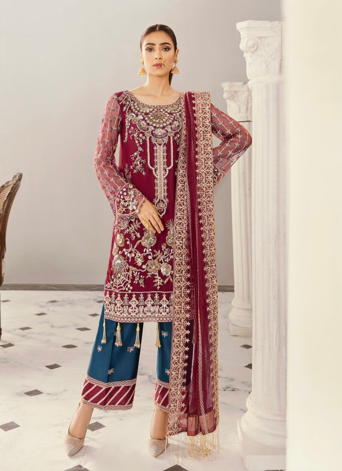 Robe de mariée pakistanaise Salwar kameez pakistanais pour | Etsy