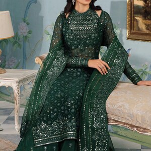 Pakistani Wedding Shalwar Kameez Original Iznik Designer Suit Indian ...