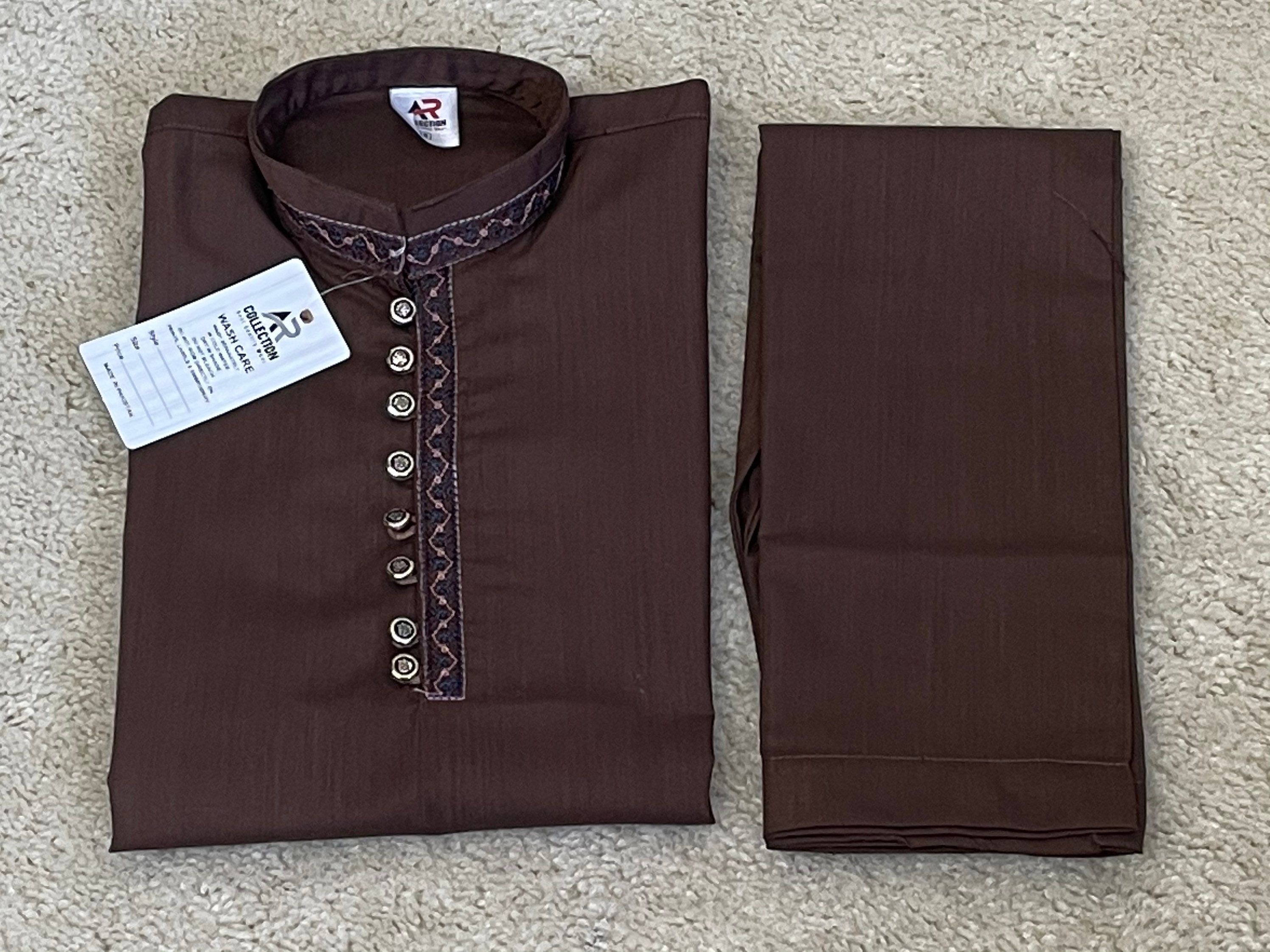 Pakistani Boys Kurta Pajama Set Chocolate Brown Salwar - Etsy