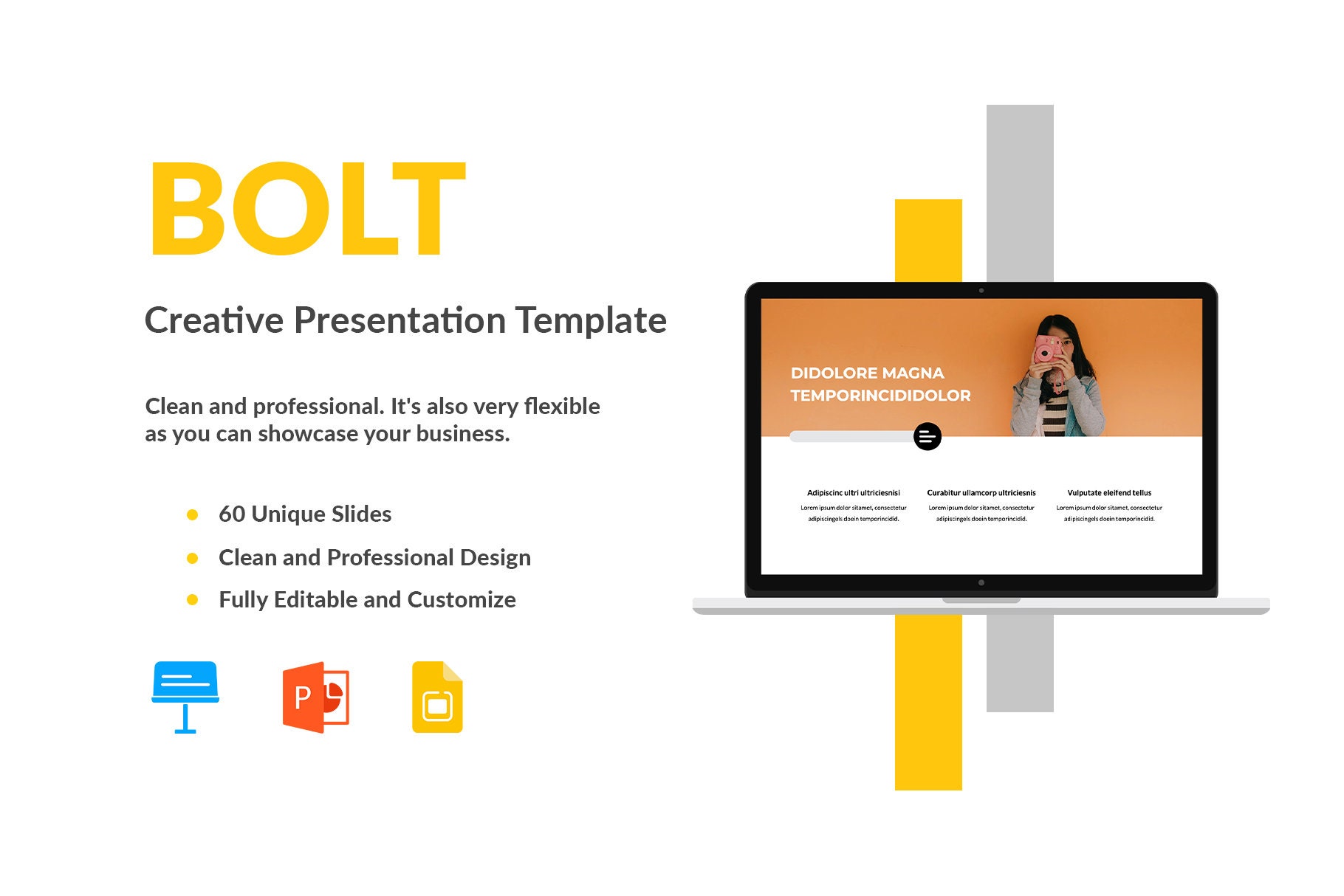 BOLT Creative Presentation Template, Keynote, Powerpoint, Google Slides ...