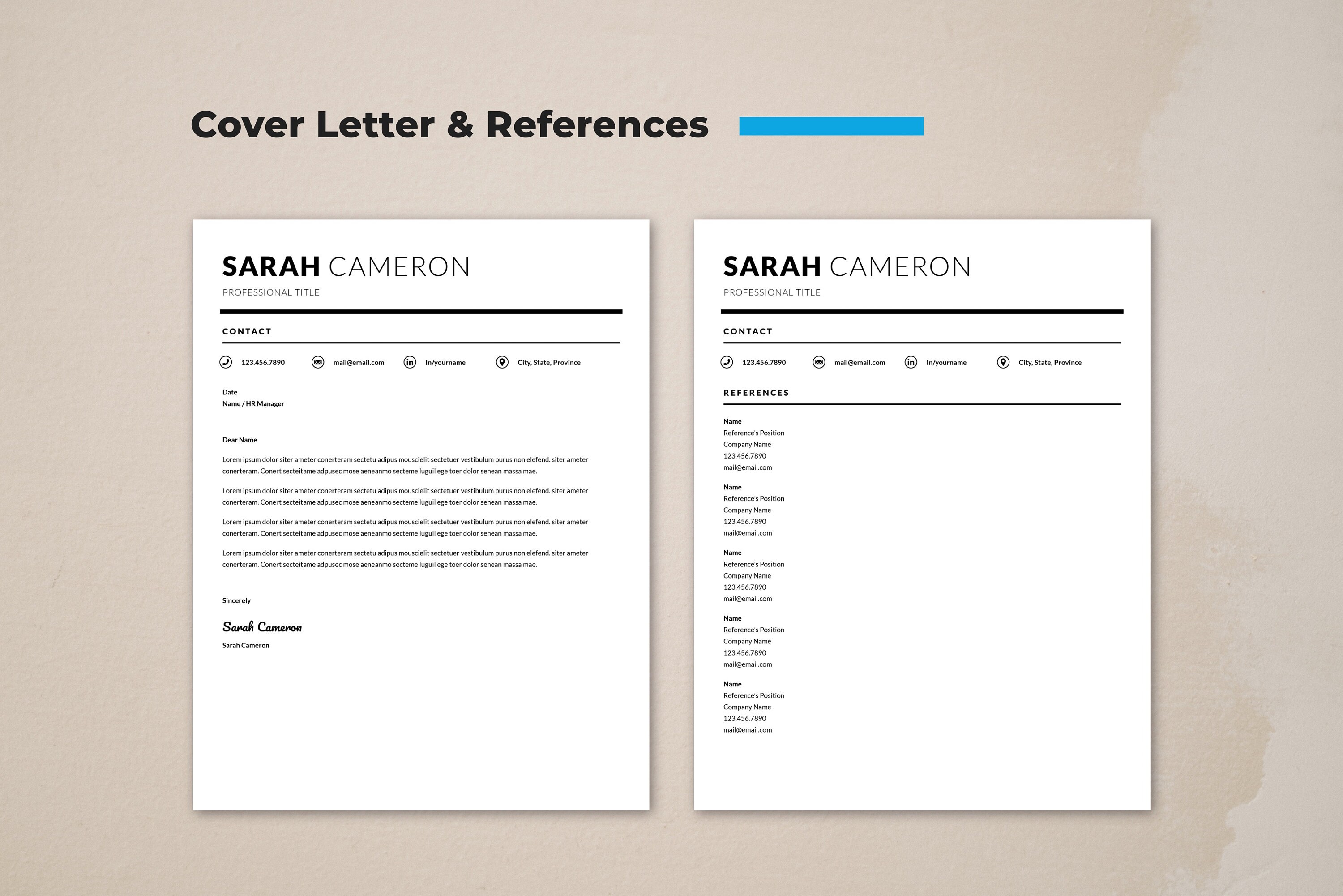 Professional Resume Template, CV Template | Clean & Minimal Resume | US ...