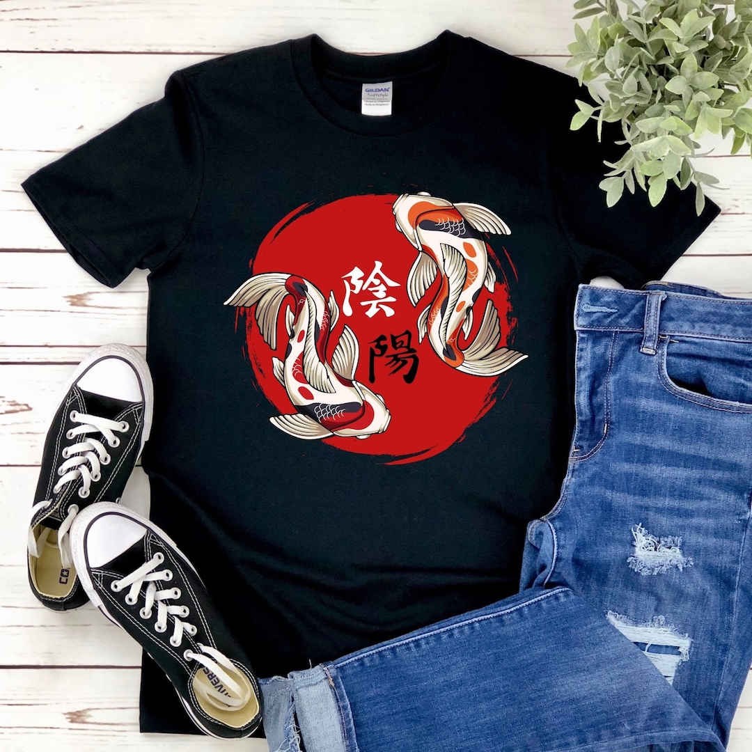 Koi Fish Yin Yang Enso Asian Japanese Art Kanji Jinli - Etsy