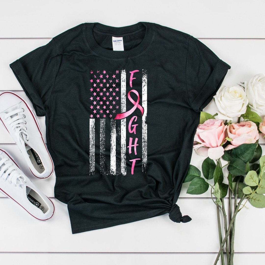 Fight American Flag Pink Ribbon Fighter Breast Cancer - Etsy UK