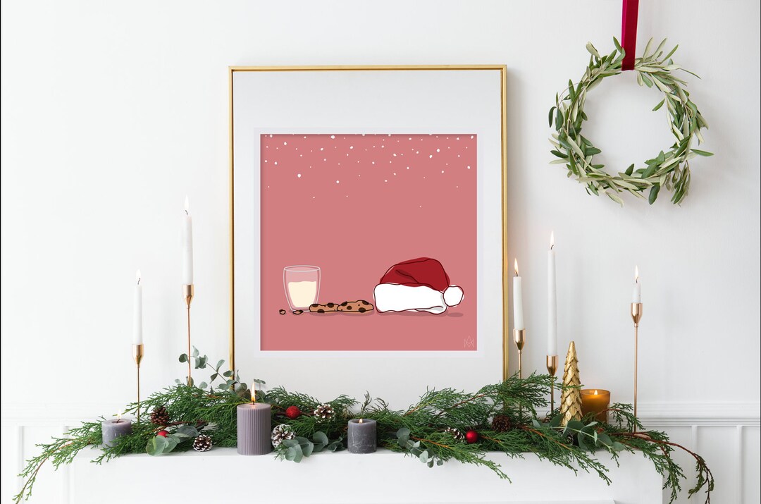 Santa Cookies and Milk Christmas Digital Print - Etsy