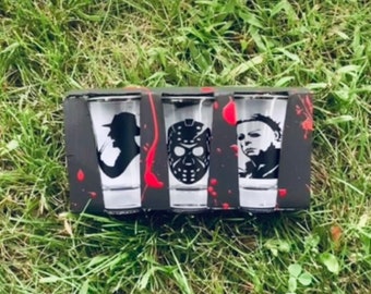 Horror Shot Glasses Horror Shot Glass Set Shot Glasses - Etsy