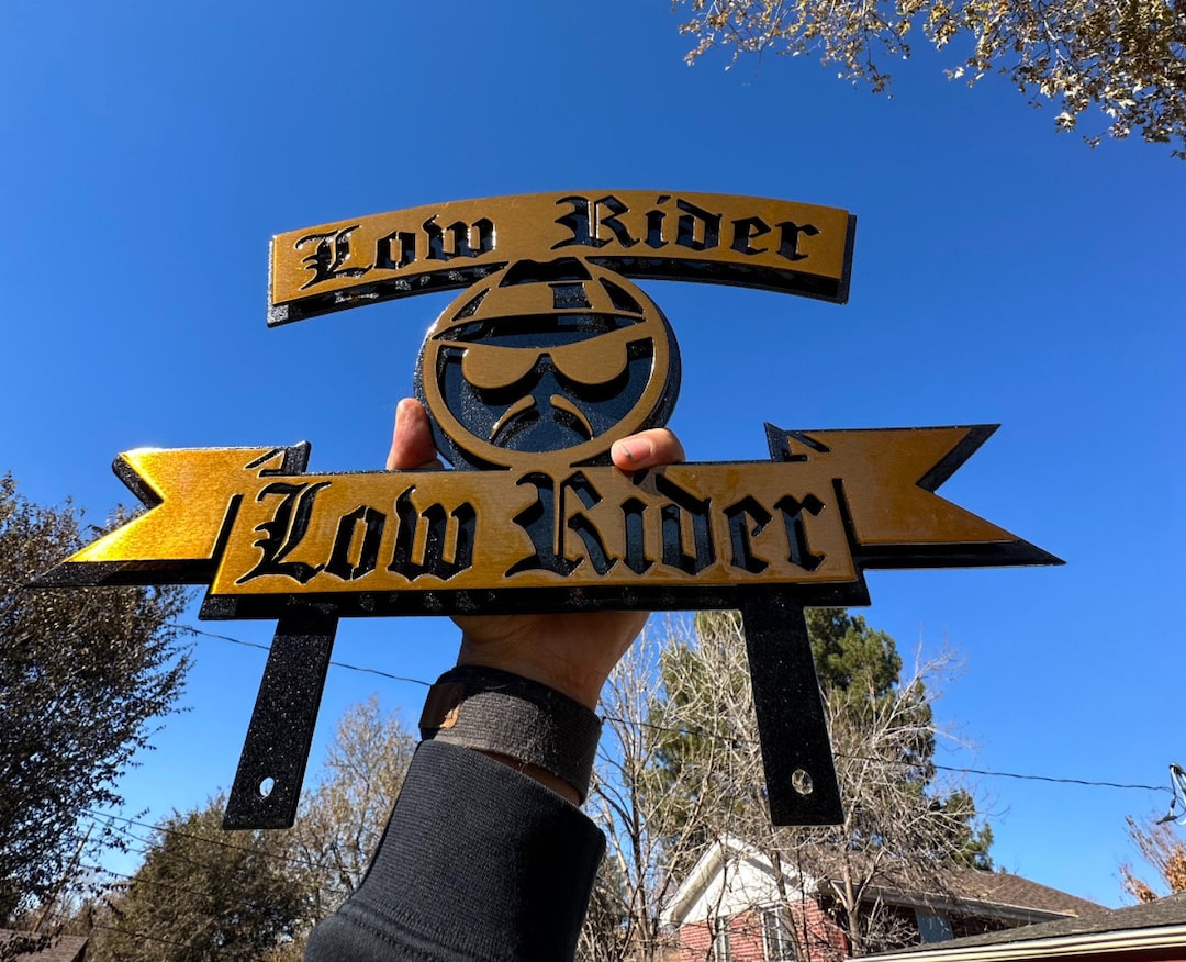 Custom Name Steel Lowrider Plaque Powder Coated Gold and Black 17x10 ...