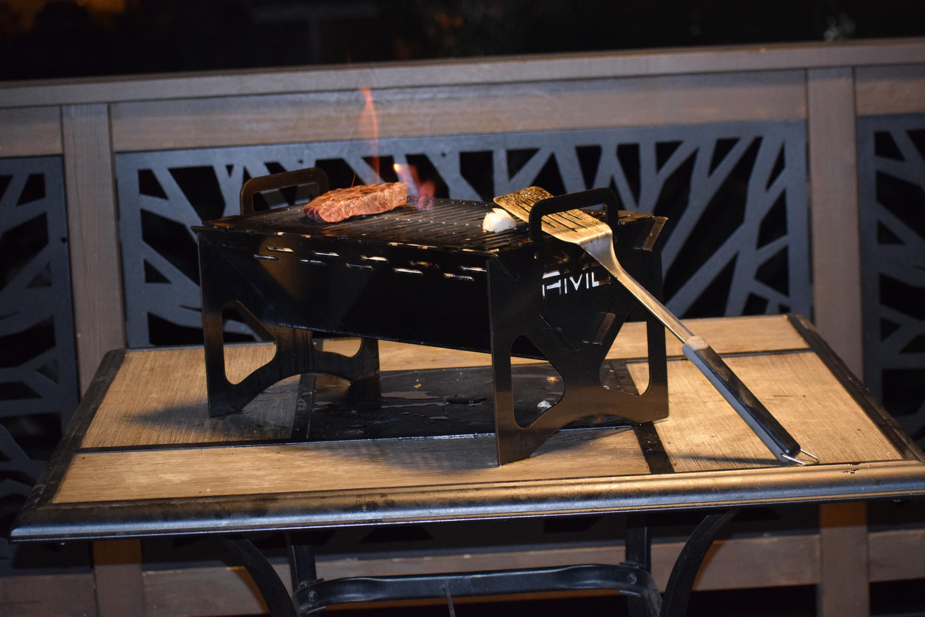 Collapsible Laser-cut Steel Grill / Firepit – Heavy-duty, Portable ...