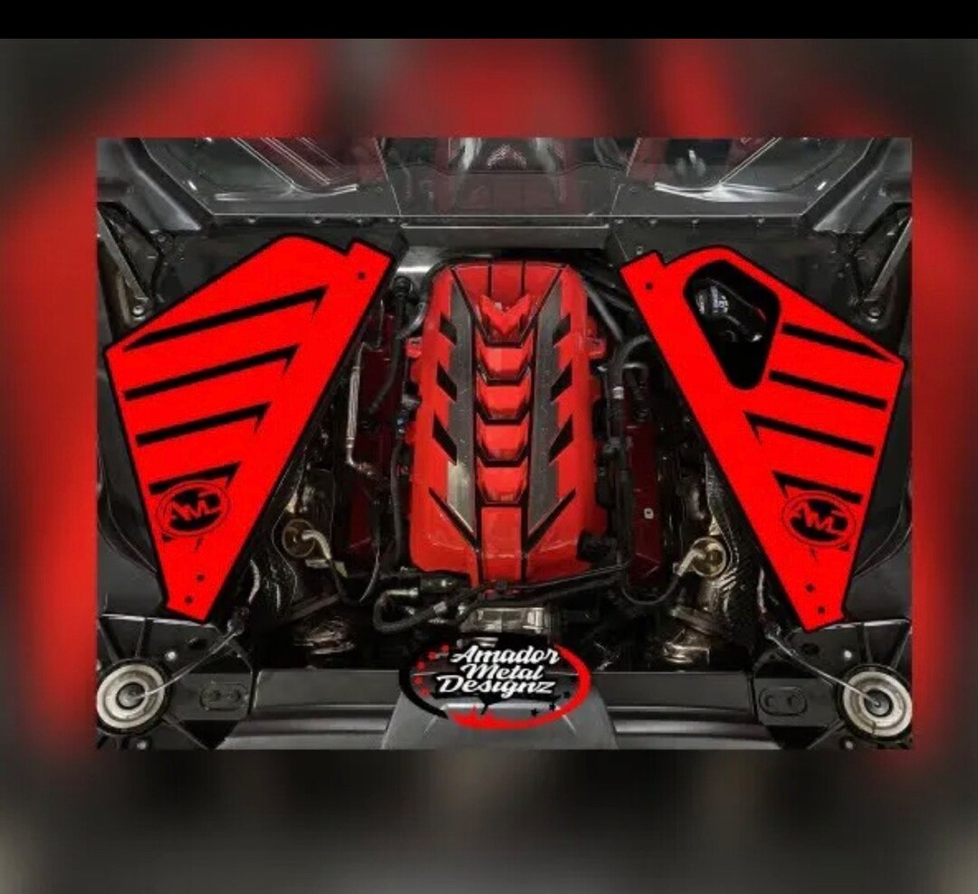 AMD C8 EDGE RED Engine Covers side Panels Only - Etsy