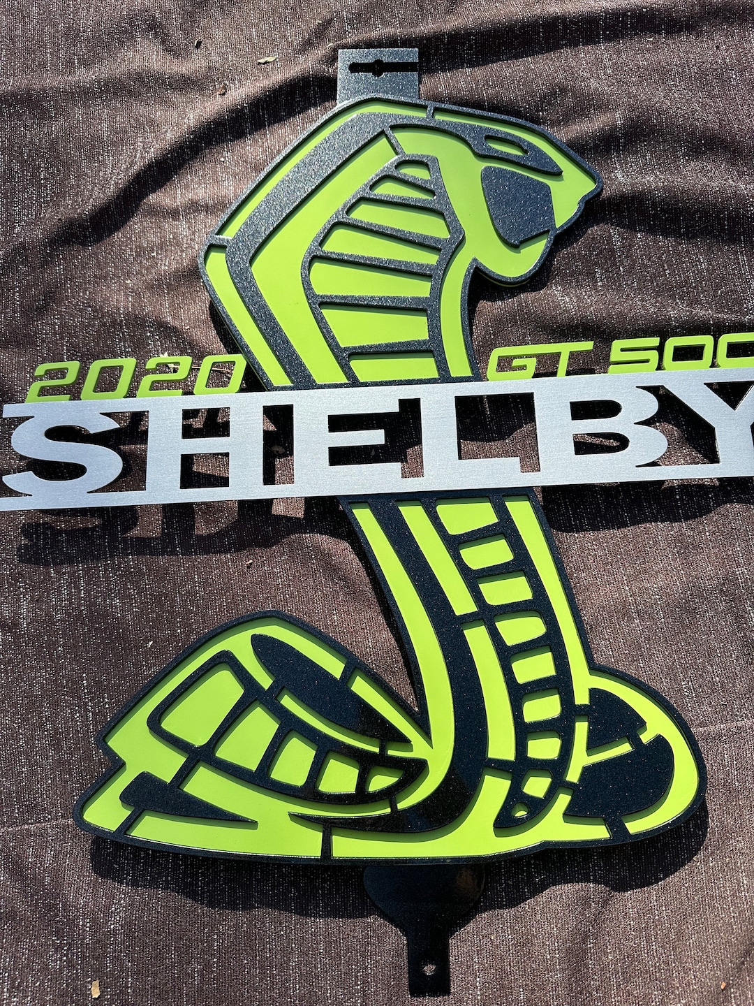 24x24 Shelby Gt500 Sign Grabber Lime Green and Black Metallic ...