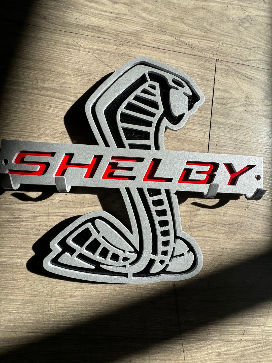 12x10” Shelby Gt500 Key Hangers Plaque Red & Black and Silver Metallic ...