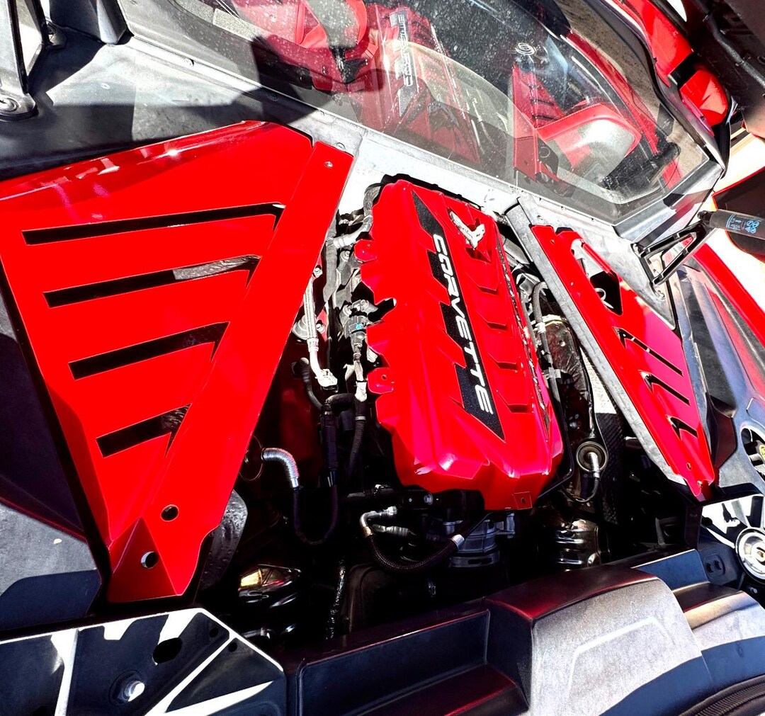 AMD C8 Corvette RED Engine Covers Stingray (side Panels Only) - Etsy
