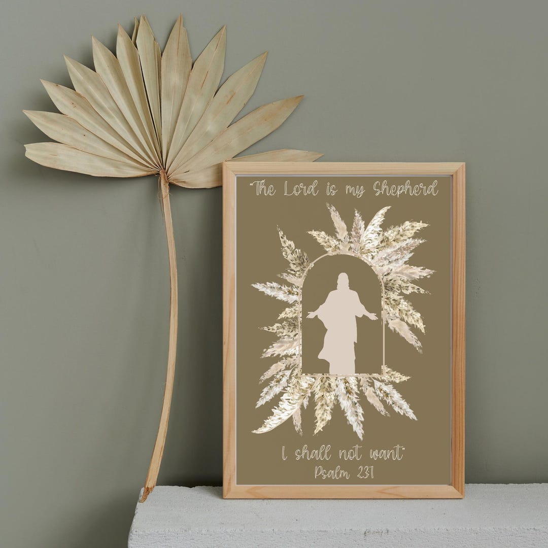 Boho Christian Wall Art, Jesus Wall Decor, Neutral Wall Art, Scripture ...