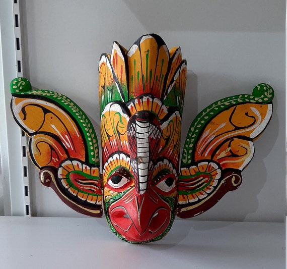 Sri Lankan Traditional Wooden Mask | Etsy