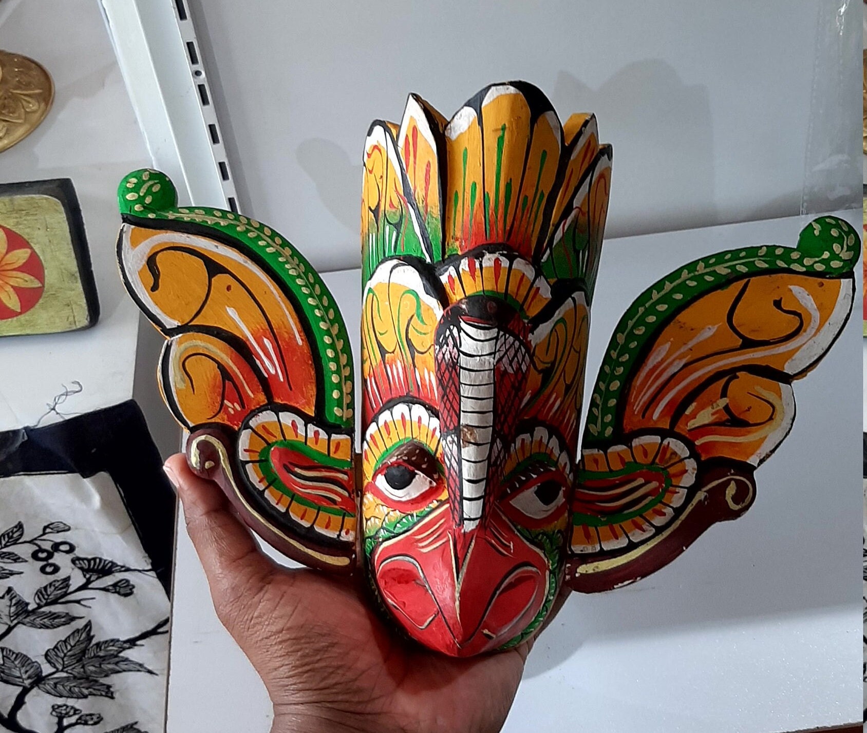 Sri Lankan Traditional Wooden Mask | Etsy