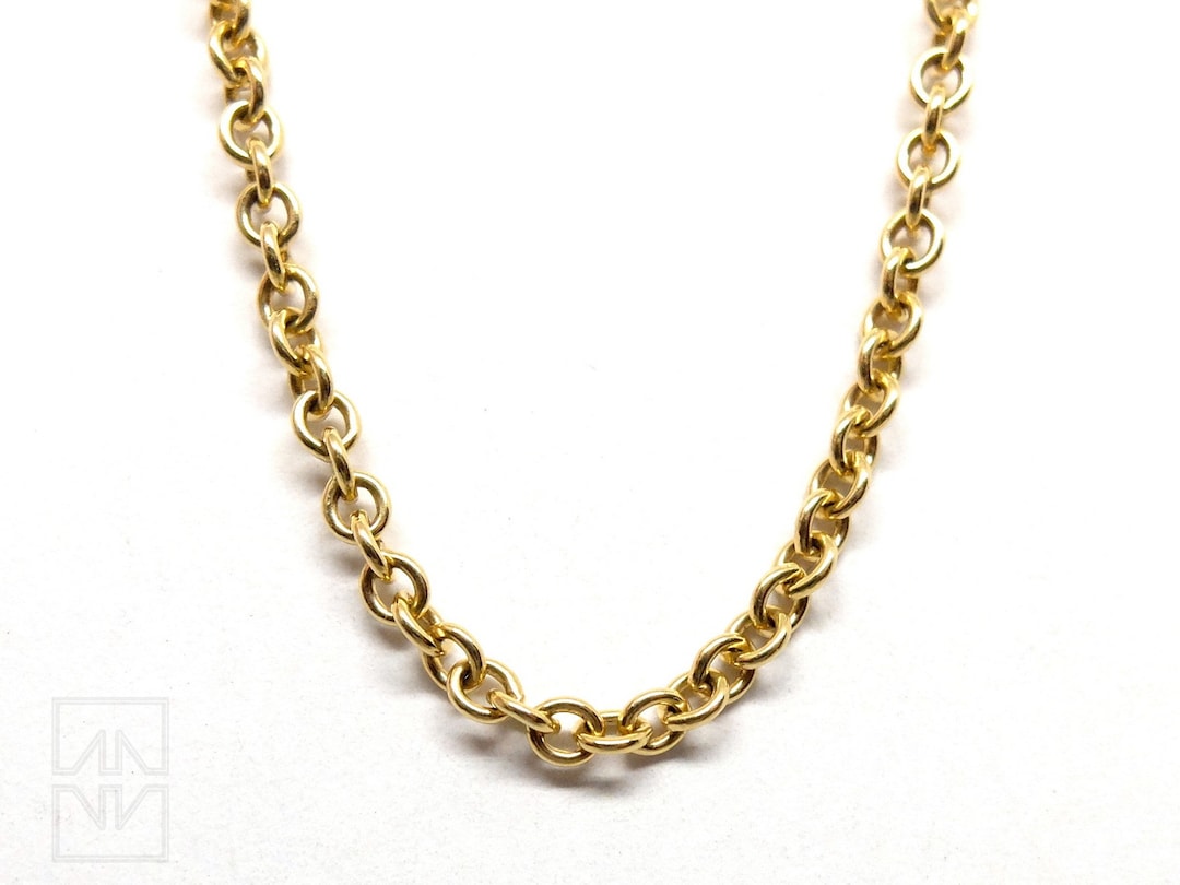 Massive Gold Chain in 18K Gold, Round Anchor Chain in 750 Gold With ...
