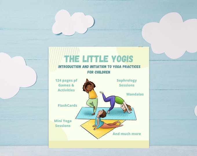 Forest Animals Kids Yoga Games and Activities Set, Coloring Pages ...