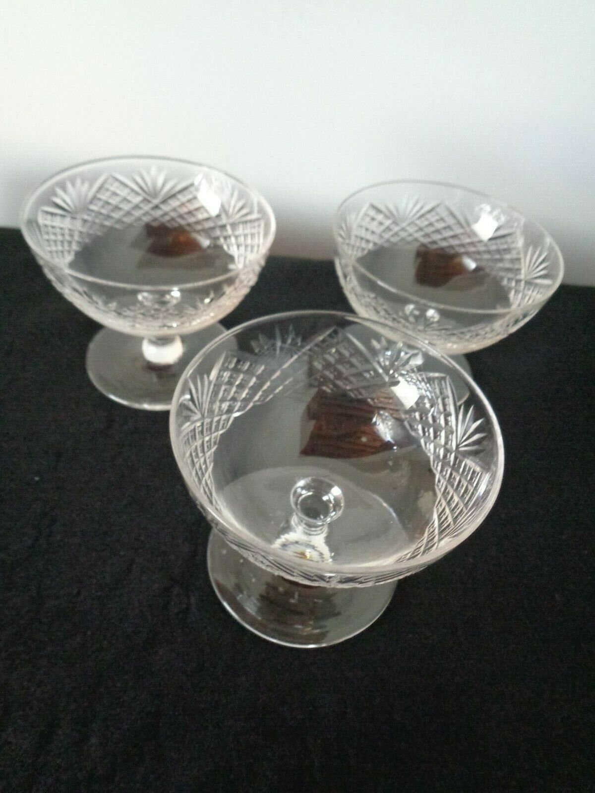 Set of 3 Vintage Etched Crystal Glass Pineapple Pattern Goblets - Etsy