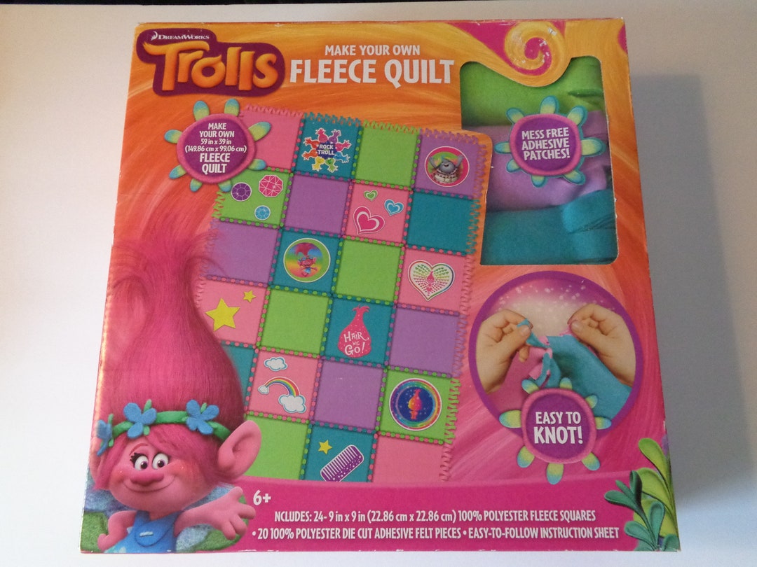 New Fleece Quilt Trolls Kids make Your Own Quilt Kit Set - Etsy