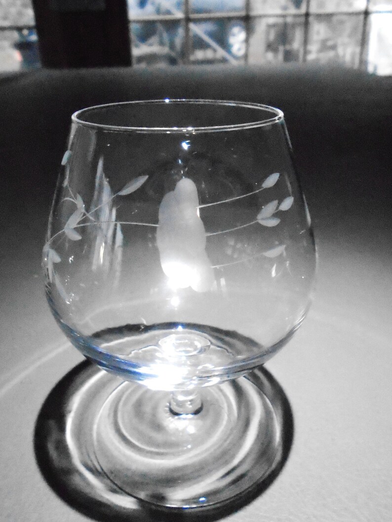 8 Piece Princess House Heritage Etched Flower Crystal Brandy Snifter ...