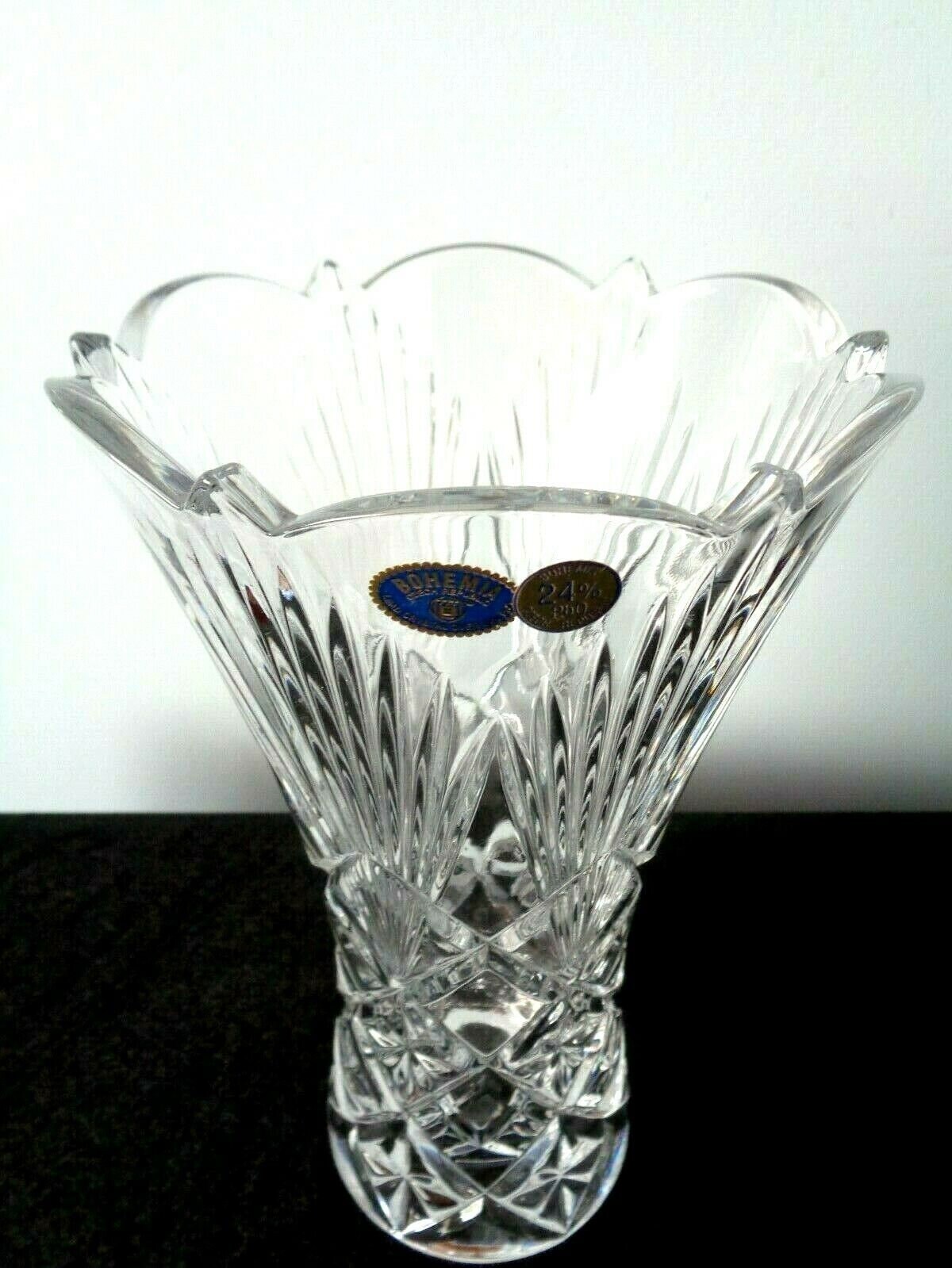 New Vintage Bohemia Czech Republic Lead Crystal 8 Vase With Tags - Etsy
