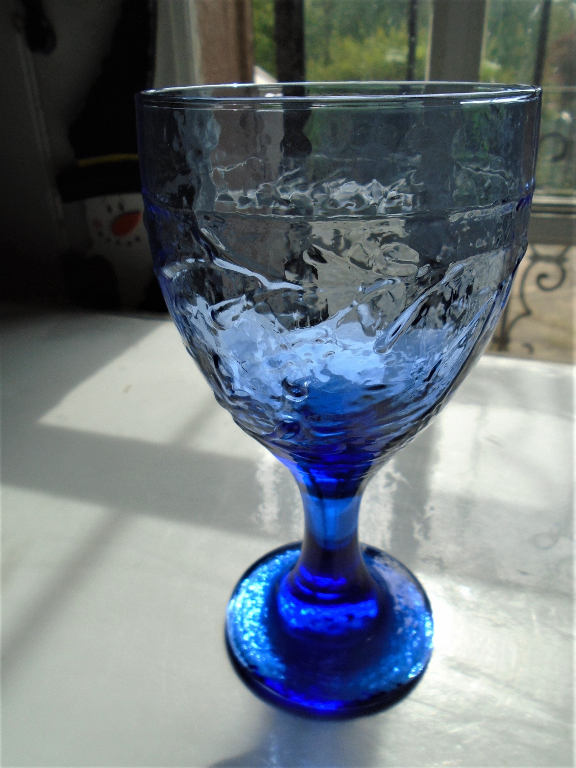 4 Vintage Libbey Garden Blue Orchard Goblets - Etsy