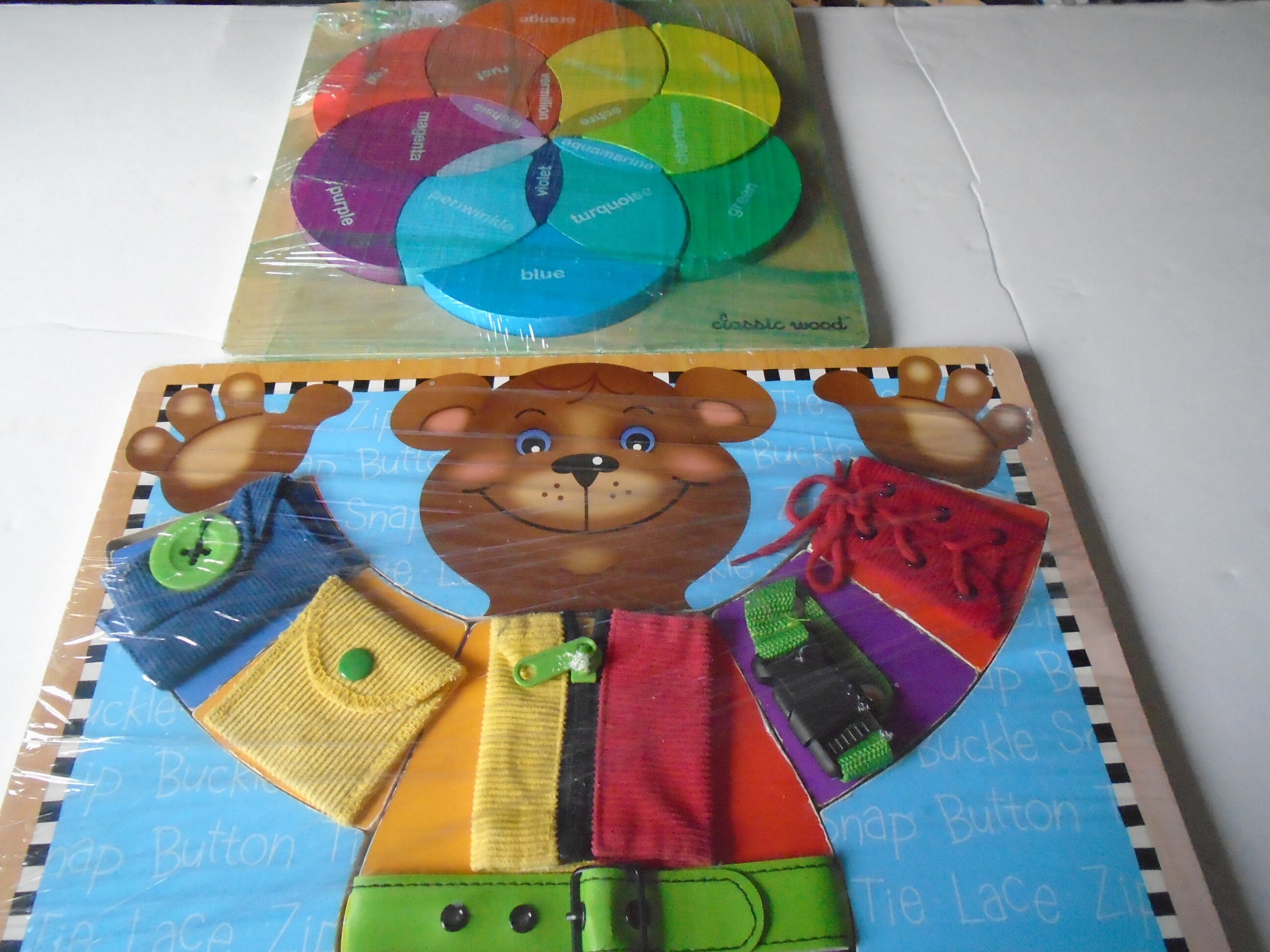 2 Vintage Kids Basic Skills Board Puzzles - Etsy