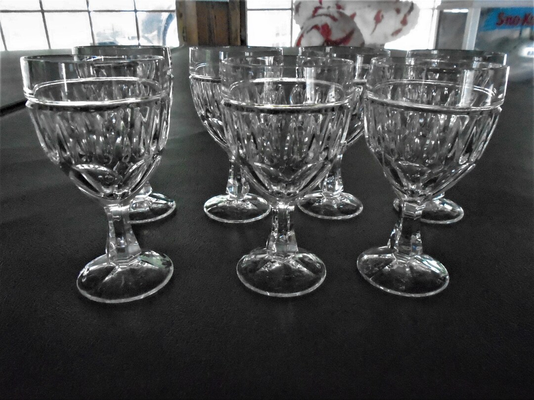 Set of 7 Rare Lead Crystal Wine Goblets - Etsy
