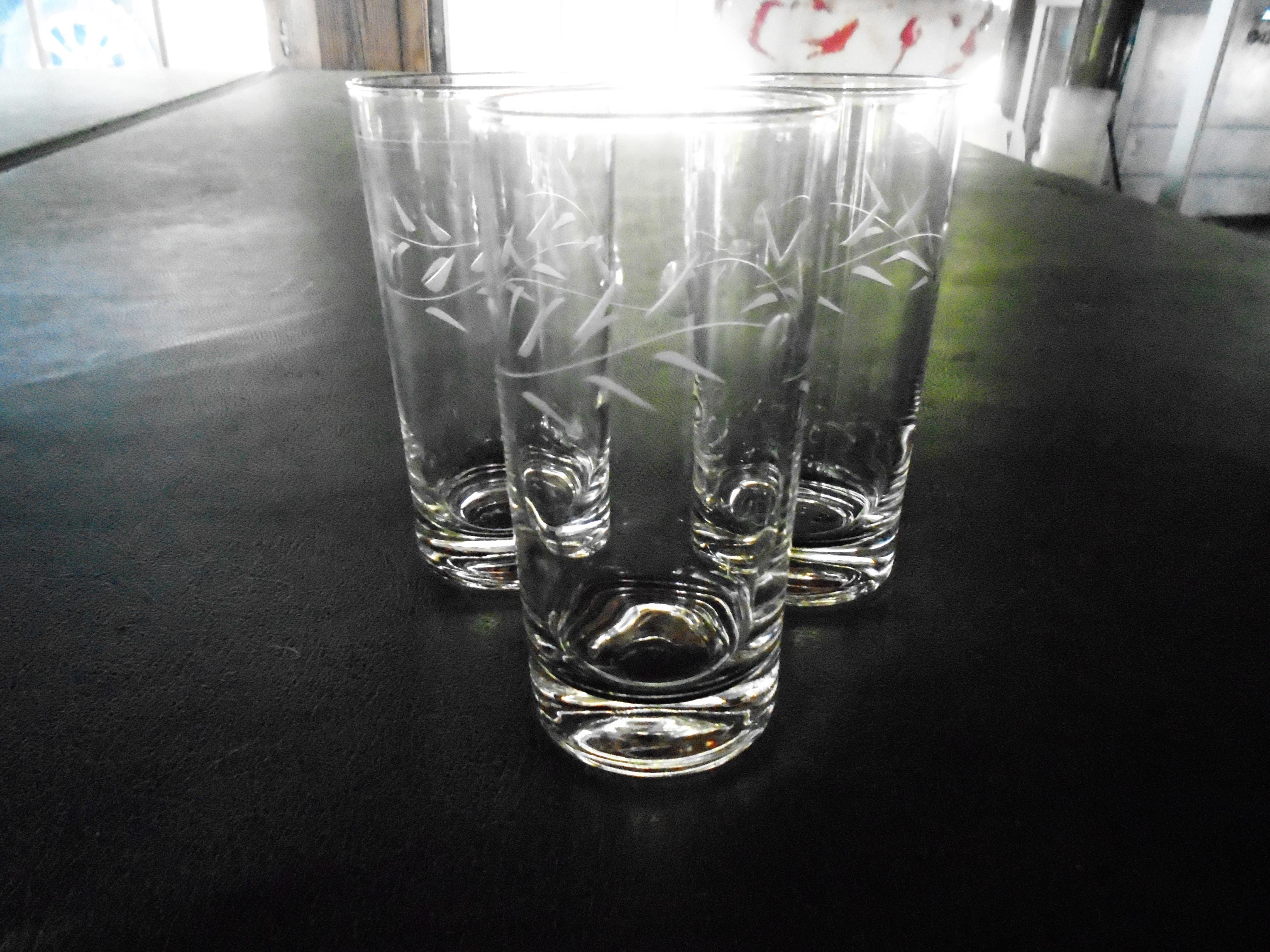 3 Vintage Etched Wheat Pattern Glasses - Etsy