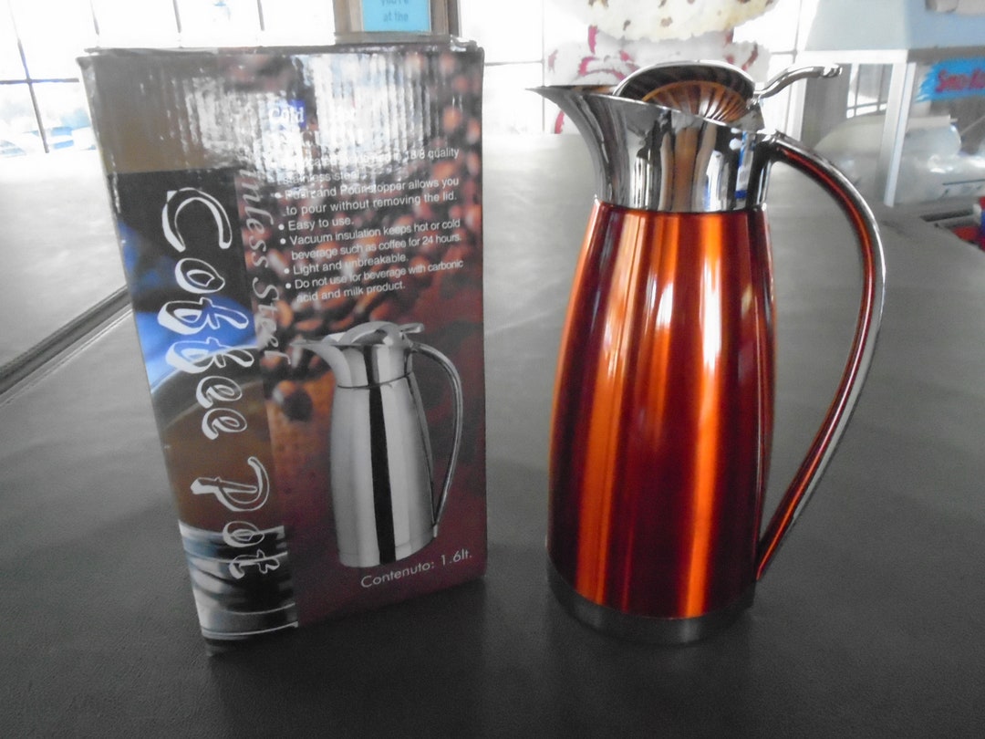 New Oggi Orange Stainless Steel Thermal Coffee Pot - Etsy