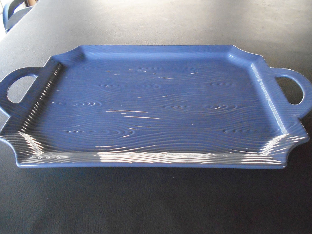 New Temptations Blue Slate 18" Serving tray - Etsy