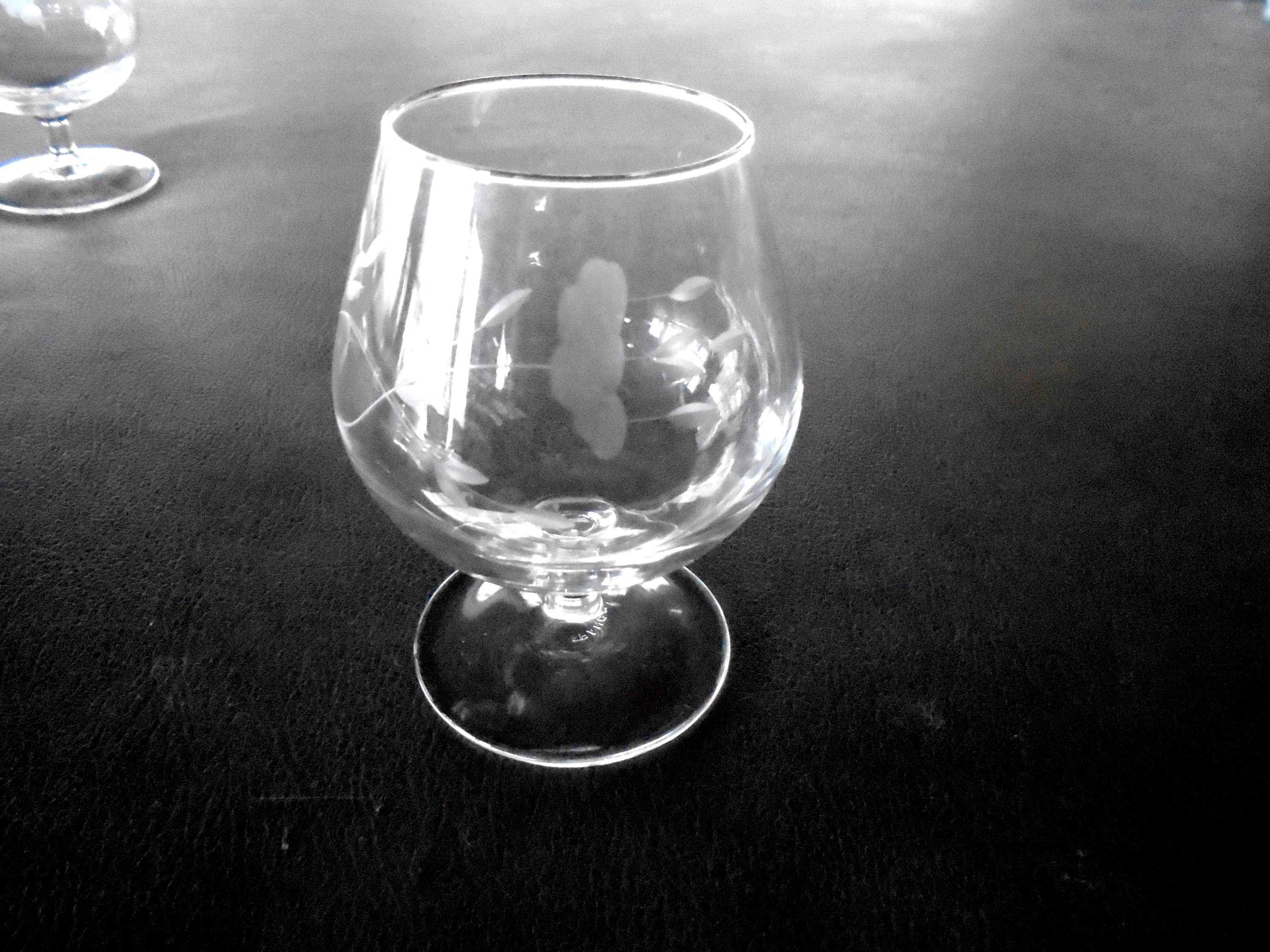 8 Piece Princess House Heritage Etched Flower Crystal Brandy Snifter ...